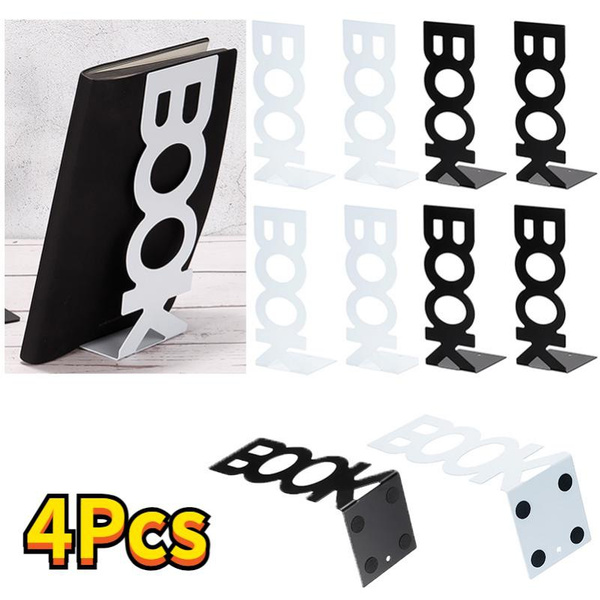 Bookend, Book Ends for Shelves Alphabet Shaped Metal Support Book Stand ...