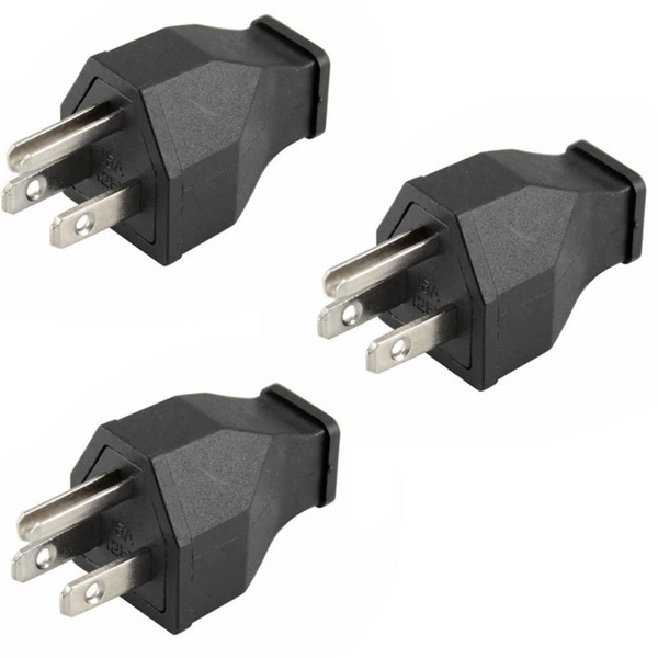 Straight Blade Plug, Male Replacement Plug, 3-Wire Extension Cord ...
