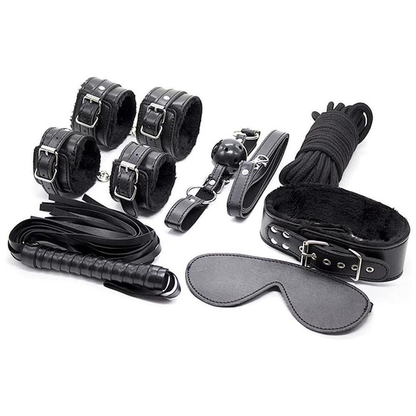 Sexy Bdsm Sex Bondage System Leather Set For Male Female Couple Handcuffs Sex Games Whip Sex