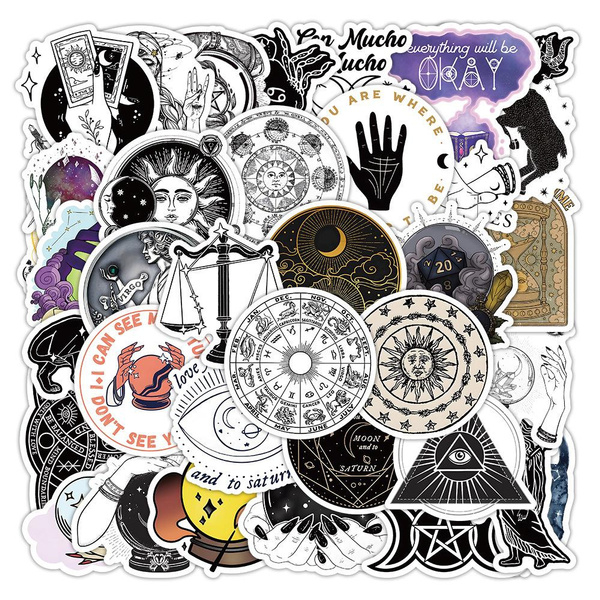 10/52pcs New Astrology Stickers Vintage Aesthetic Magic Stickers Zodiac ...
