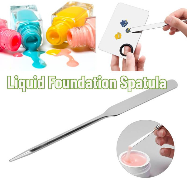 Liquid Spatula Stainless Steel Ergonomic Nail Art Makeup Stirring Rod ...