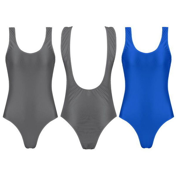 Women's Retro High Cut Low Back One Piece Swimwear Bathing Suits | Wish