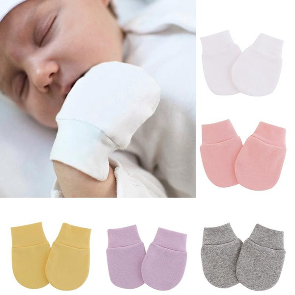 Simple Cute Baby Knitting Mitten Newborn Anti-eat Hand Anti-Grab Face ...