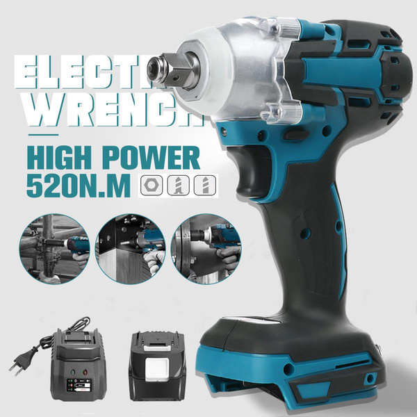 520NM Brushless Cordless Electric Impact Wrench 18V Rechargeable Impact ...