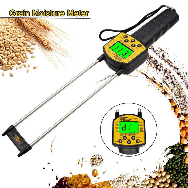 SMART SENSOR Handheld Moisture Meter LCD Digital Grain Moisture Meter ...