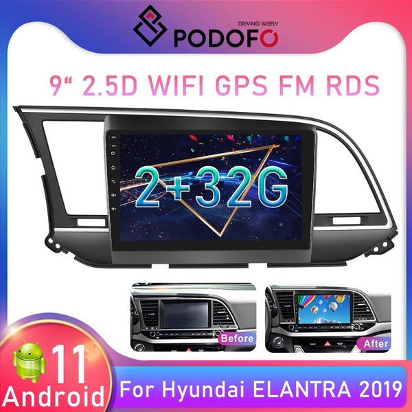 Podofo [2+32G] NEW 9" 2.5D Screen Car Stereo Radio Android 11 2DIN GPS ...