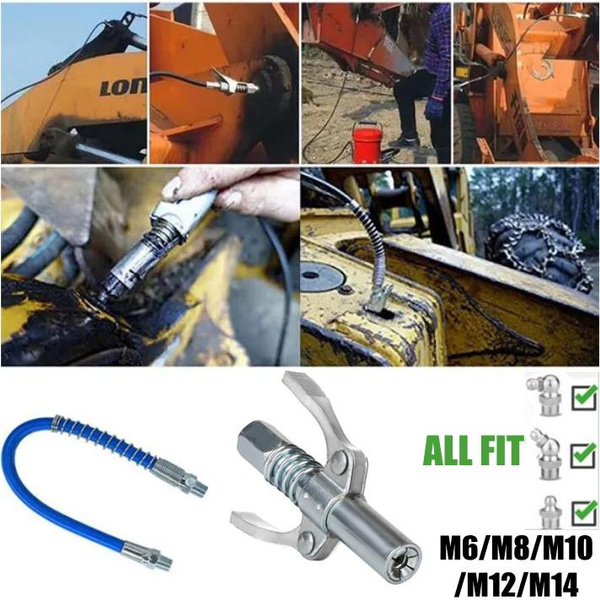10000 PSI Grease Tool Coupler Heavy-Duty Quick Lock and Release Double ...