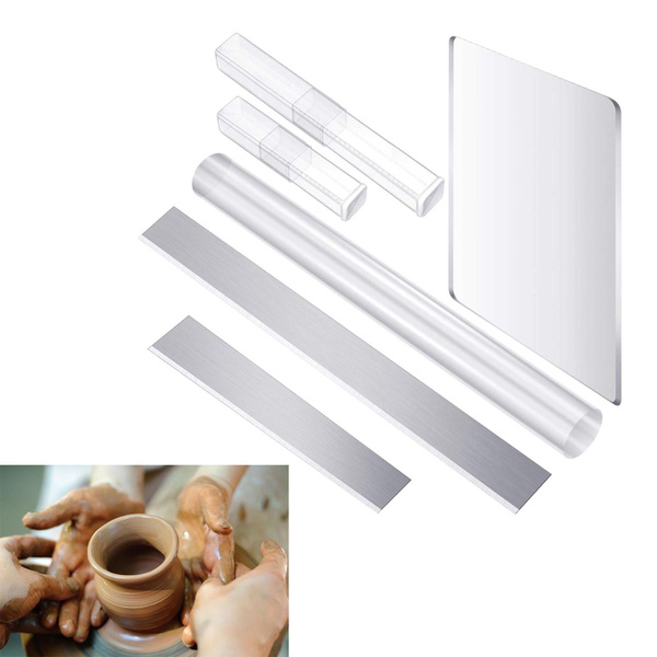 6 Pieces Clay Tools Set Acrylic Rolling Pin Acrylic Sheet Clay Cutters ...