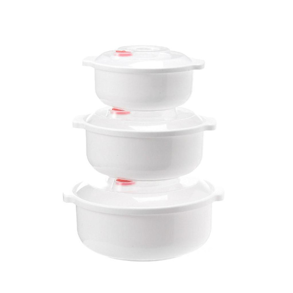 White Bowls Plastic Bowl for Soup Reusable Washable Dinnerware ...