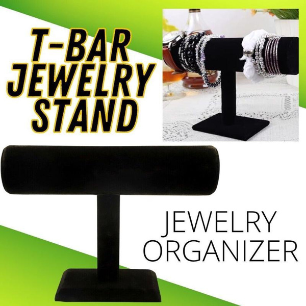 Velvet T-Bar Display Stand Holder Organizer Bracelet Bangle Watch ...