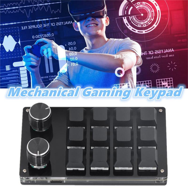 12 Keys 2 Knobs Mechanical Gaming Keypad DIY Programmable With USB ...