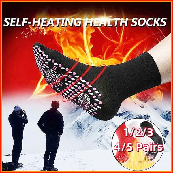 Black/White/Red optional Self-heating Magnetic Socks for Men Women Tour ...