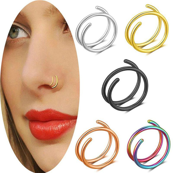 Surgical Steel Hinged Segment Clicker Ring Nose Septum Piercing ...