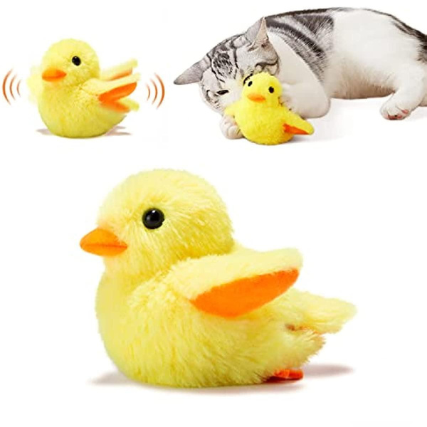 Cat Toys Rechargeable Flapping Duck with, Lifelike Quack Chirping ...