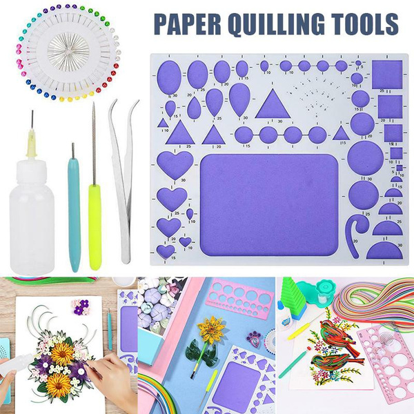 1pc DIY Paper Quilling Tools Set Template Mould Board Tweezer Needles ...