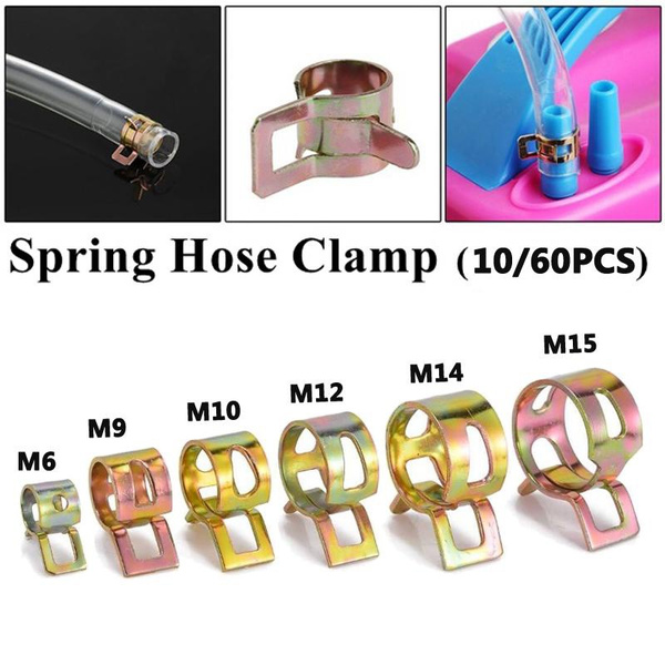 NEW Durable Zinc Plated Spring Hose Clamp Air Clip 6/9/10/12/14/15mm ...