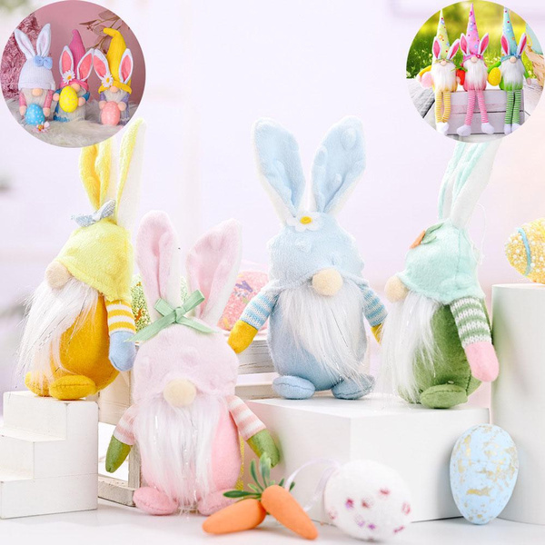Cute Easter Bunny Eggs Gnomes Faceless Plush Doll Dwarf Gnome Easter ...