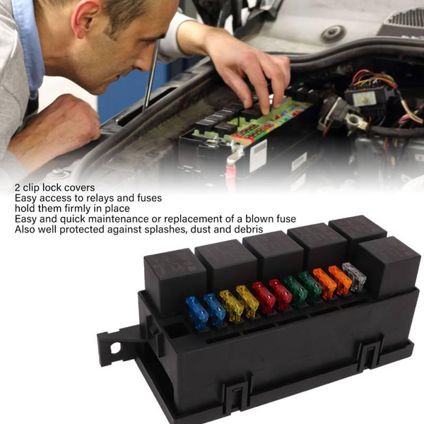 Car 11 Way Holder Relay Box With Terminals Relays Waterproof Connectors ...