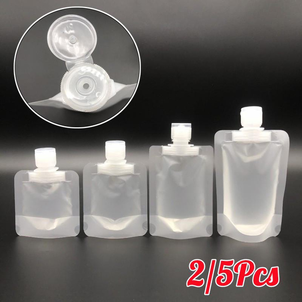 2/5Pcs Portable Travel Clear Flip Cap Packaging Bag Stand Up Liquid ... 2/5Pcs Portable Travel Clear Flip Cap Packaging Bag Stand Up Liquid ...