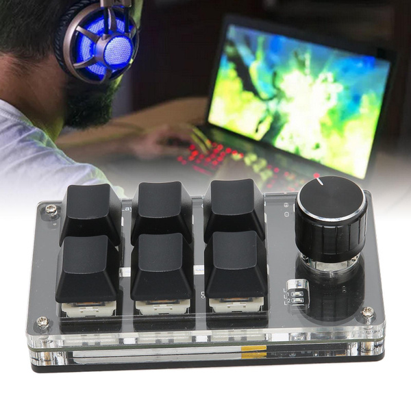 NEWEST Mechanical Gaming Keypad 6 Keys 1 Knob Small USB Wireless Dual ...