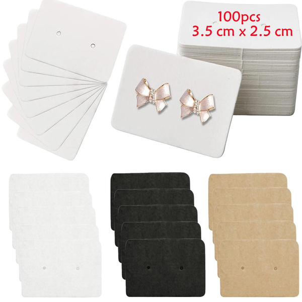 100pcs Mini Rectangle Shape Earring Display Cards Paper Earring Card ...