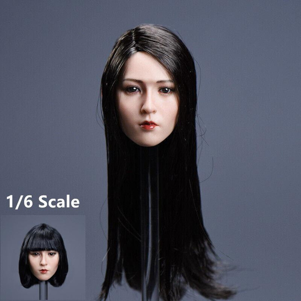 1/6 Scale Asian Female Head Sculpt Long/Short Hair For 12" PH TBL ...