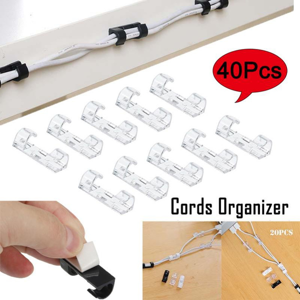 40Pcs Self Stick Wire Organizer Line Cable Clip Buckle Clips Clamp ...