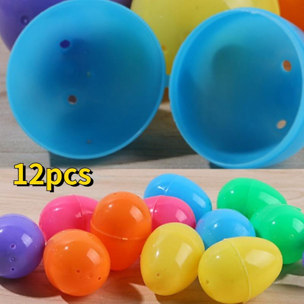 12pcs Colorful Openable Plastic Easter Egg DIY Easter Theme Party Favor ...