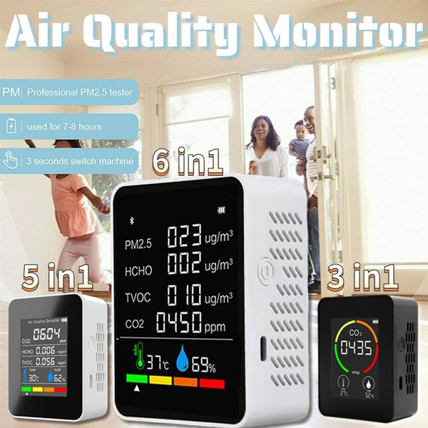 3 In 1 / 5 In1 / 6 In 1 CO2 Meter Digital Temperature Humidity Tester ...