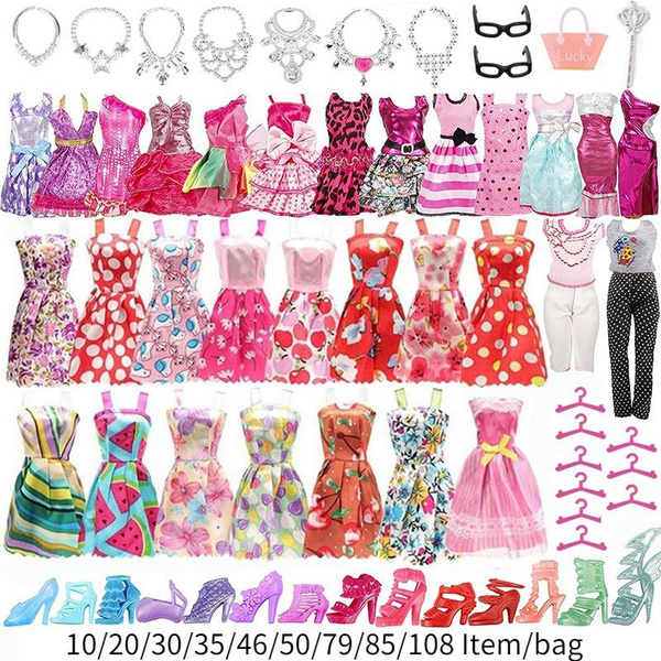 10/20/30/35/46/50/79/85/108 Item/bag Random Doll Clothes Accessories ...
