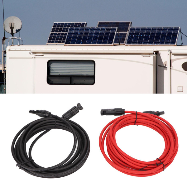 1 Pair 12AWG Solar Panel Wire With Connector Solar Adapter Extension ...