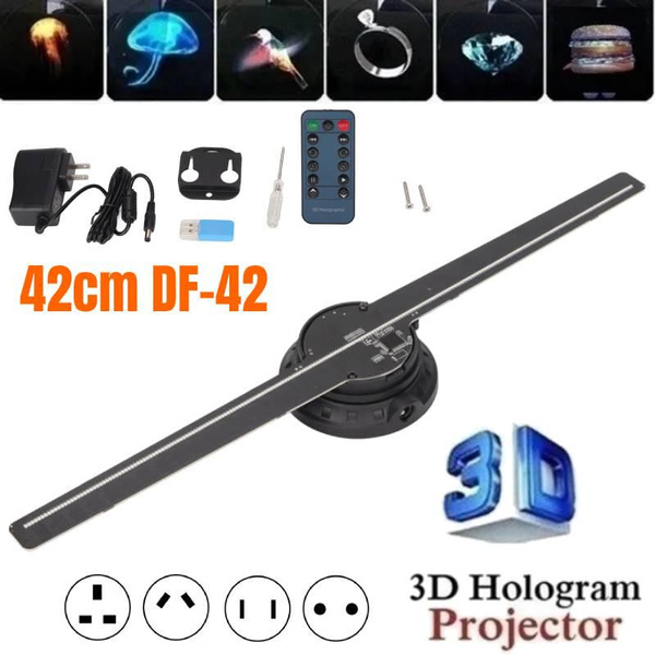42cm 3D Holographic Fan Advertising Machine 2 Blade LED Projection Fan ...