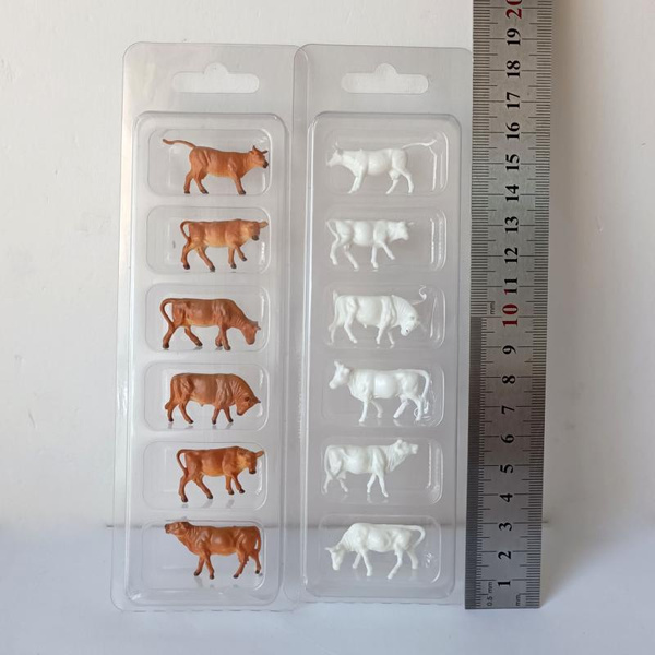 6pcs/box Model Farm Animals Cow Mini Cow DIY Architecture Layout Train ...