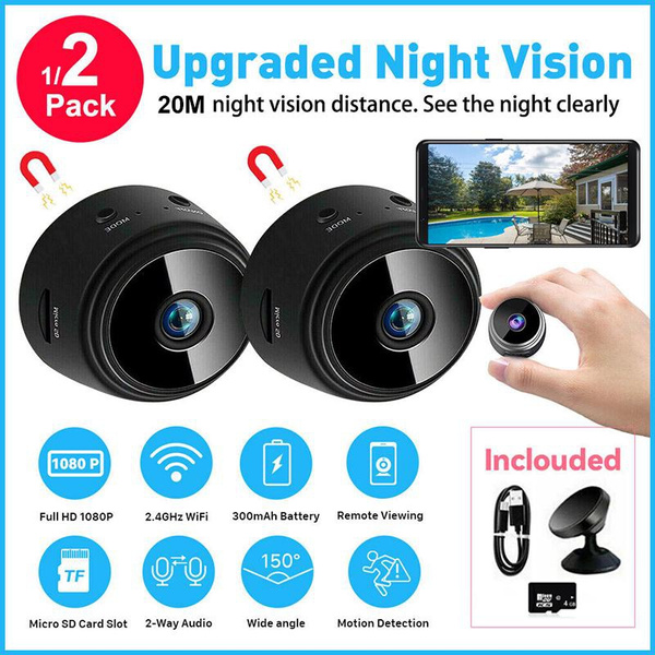 Mini Wireless Hidden Spy Camera Wifi 1080p HD Motion Detection Magnetic ...