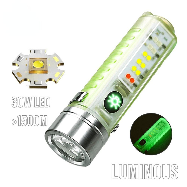 New Mini Flashlight Strong Distant White Laser Zoom Charging Outdoor ...