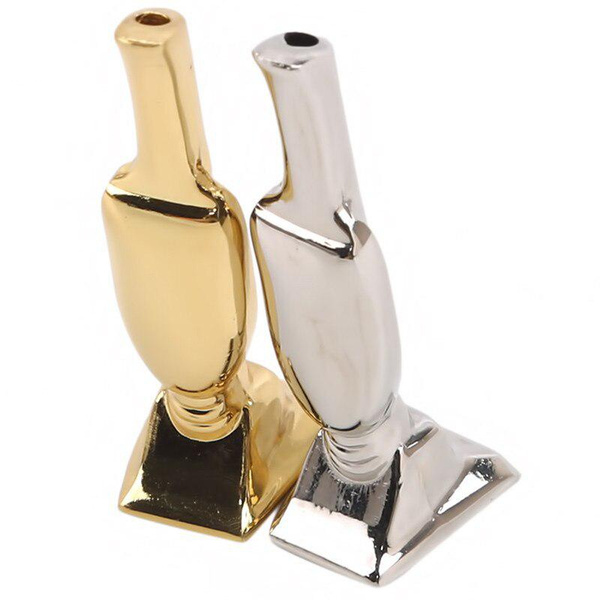 Stainless Steel Golden Man Craft Trophy Pipe Snuff Snorter Sniff Metal ...