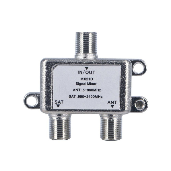2 In 1 Dual-use 2 Way Port TV Signal Satellite Sat Coaxial Diplexer ...