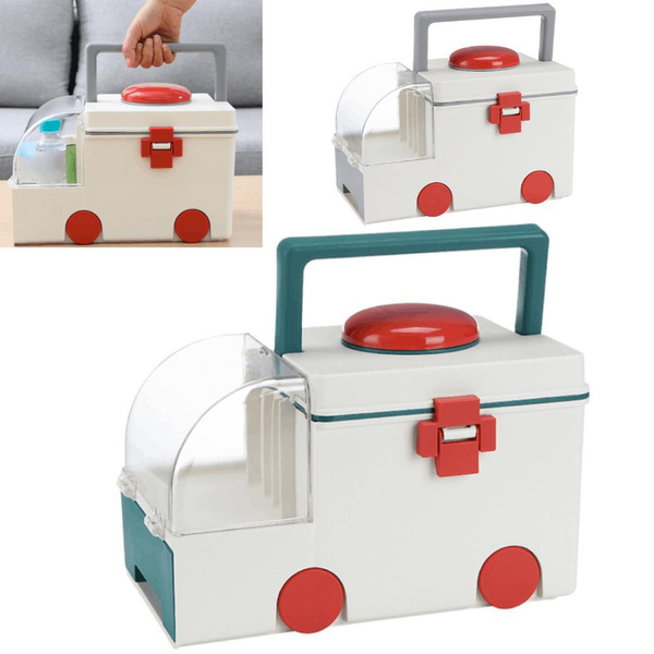 First Aid Storage Box Ambulance Shape Plastic Storage Containers ...
