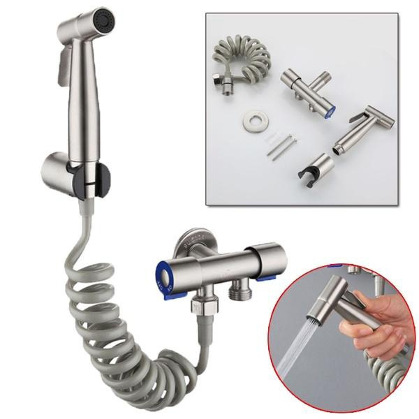 Stainless Steel Toilet Bidet Tap Jet Set Hand Held Bathroom Sprayer ...