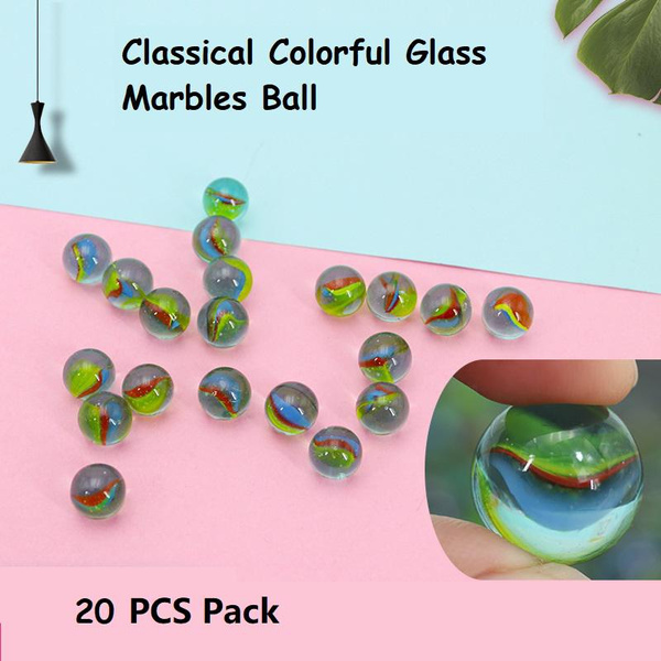20 PCS Classical Colorful Glass Marbles Ball 16 mm Marbles Bulk for ...