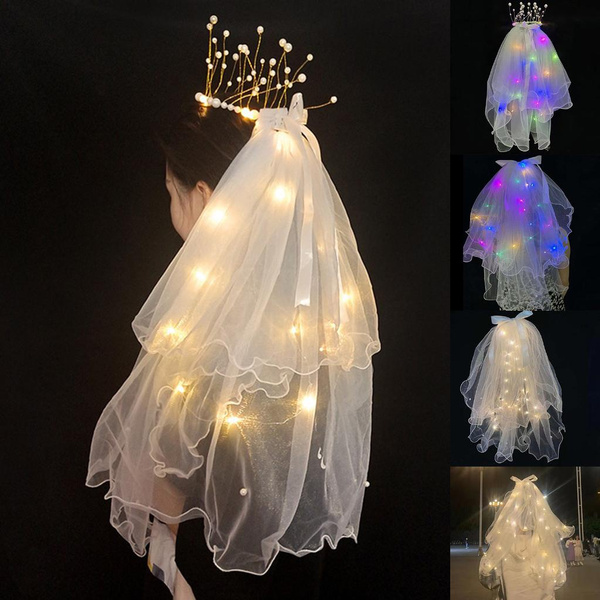 Veil Crowns Led Bridal Veil Light Up Wedding Veil Light Up Veil For ...