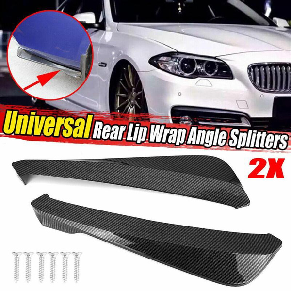 2 x Car Rear Bumper Lip Diffuser Splitter Canard Protector Carbon Fiber ...