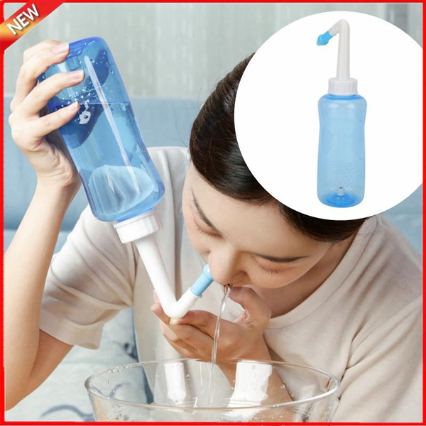 Sinus Rinse Bottle, Sinus Cleaner Machine, Nasal Cleaner With 2pcs Nozzles 500ml Bottle Nasal ...