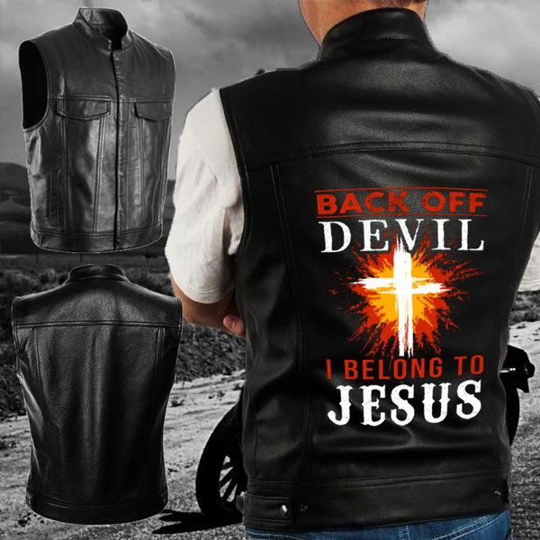 Back Off Devil I Belong To Jesus Leather Vest Fashion Motorcycle ... Back Off Devil I Belong To Jesus Leather Vest Fashion Motorcycle ...