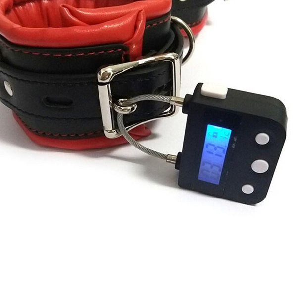 Fetish Handcuffs Mouth Gag Electronic Timer Restraints Chastity Bondage ...