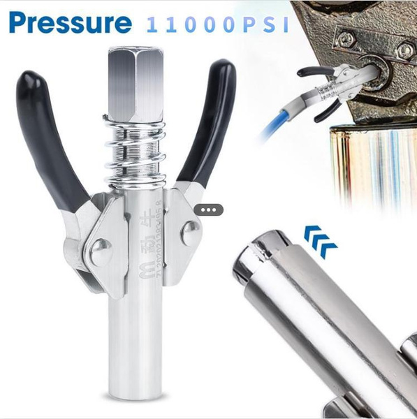 Grease Gun Coupler Manual Grease Pump Head 11000PSI Syringe Lubrication ...