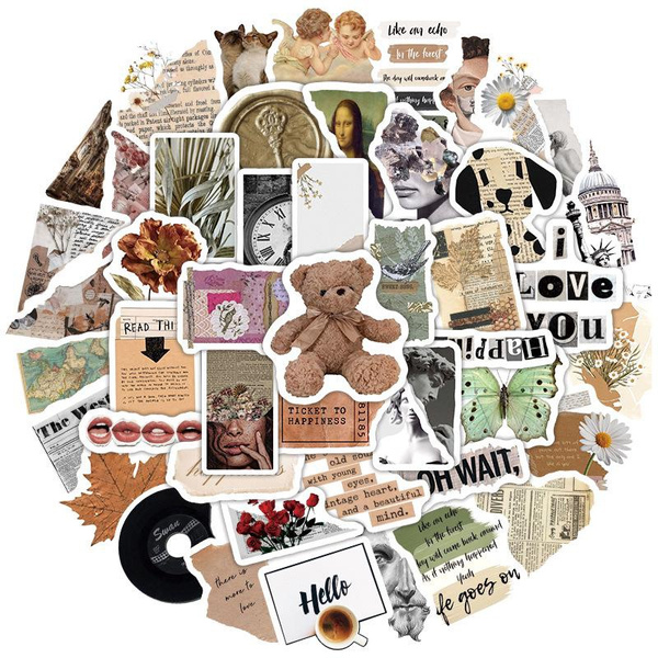 50 Pcs/set Stickers Old Newspapers Literature Vintage Graffiti Stickers ...