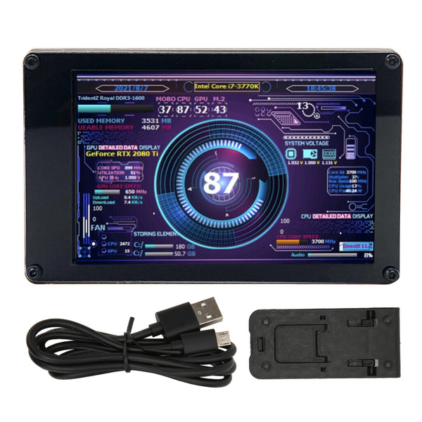 PC CPU RAM HDD Data Monitor, 3.5 Inch IPS USB Mini Screen Computer Temp ...