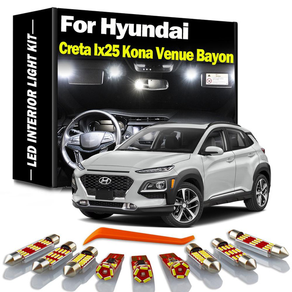 Super Bright 6000K White Car Interior LED Lights For Hyundai Creta Ix25 Kona Venue Bayon 2015 ...