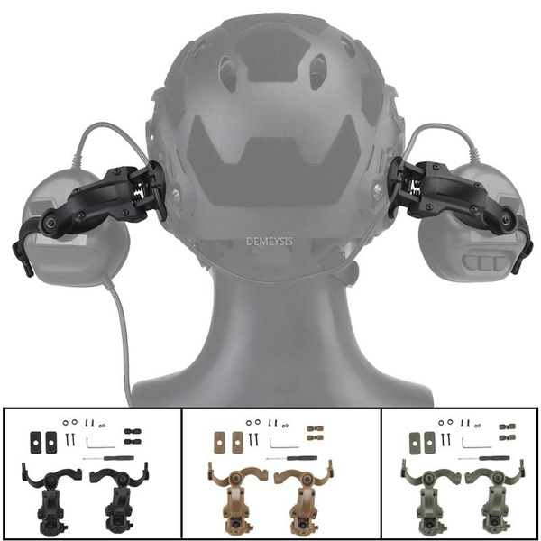 Tactical Headset Bracket Kit Multi Angle Rotation Helmet Rail Adapter